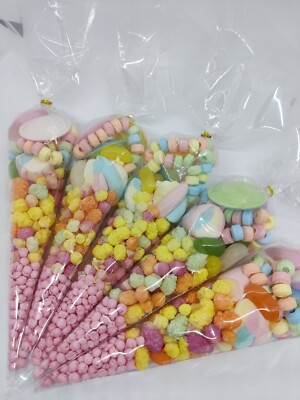 Personalised Pre Filled Pink Millions Sweet Cones Party Bags Birthday ...