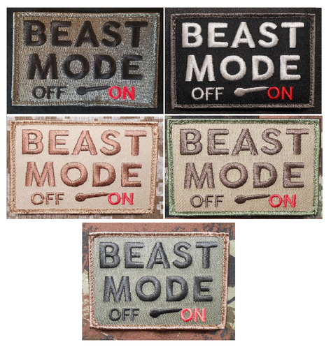 VELCRO® BRAND Fastener Morale HOOK BEAST MODE ON OFF Patches 3x2" | eBay