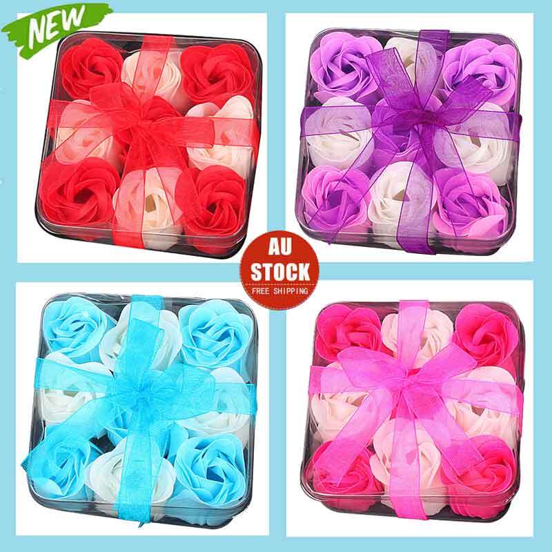 Luxury Soap Flowers - 9 In Valentine's Day Gift Box - Roses Soaps Set ...