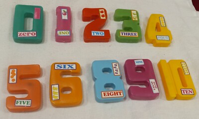 Vintage Set of 10 Hollow Numbers Plastic Learning Play Toys ~ Missing ...