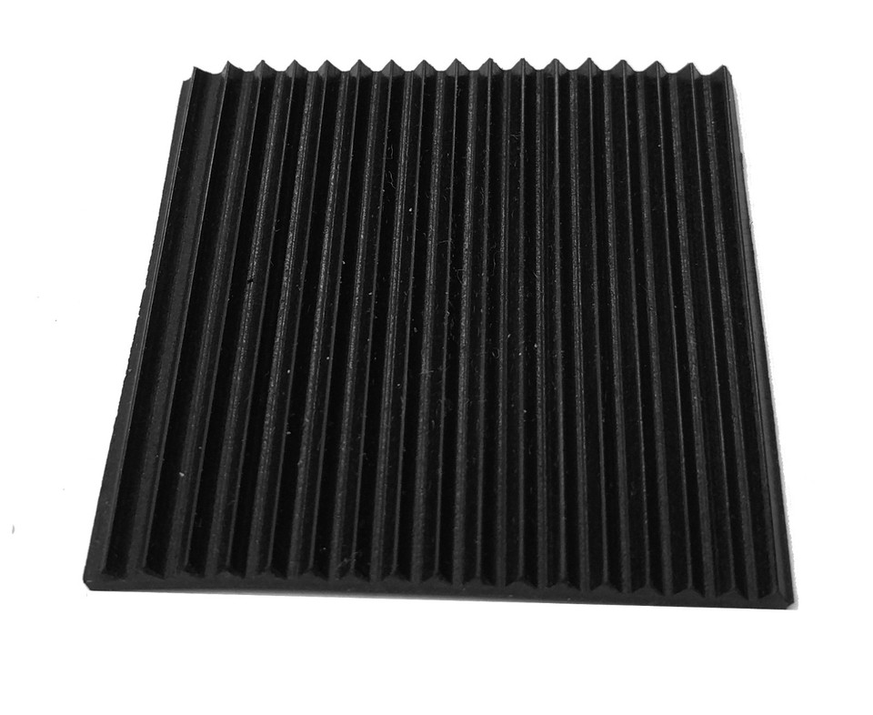 Herco 1/4" Thick 2" x 2" Corrugated Non-Slip Neoprene Pad Leveling Shim ...