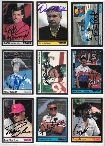 9 DIFFERENT 1991 TRAKS DRIVER NASCAR LEGEND Autographed Signed CARDS | eBay