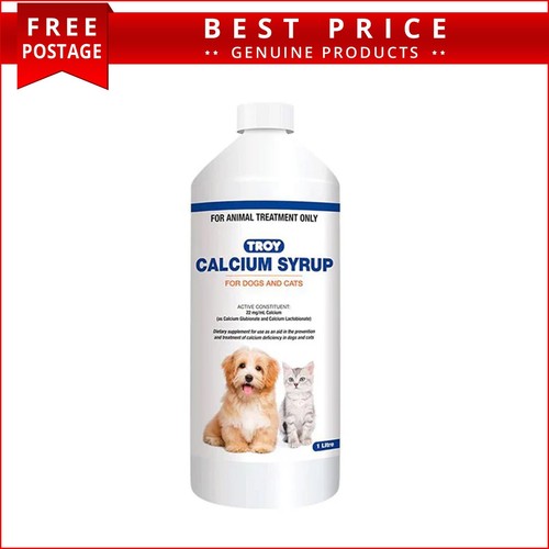 Troy Calcium Syrup 1 Litre For Dogs And Cats Treats Calcium Deficiency ...