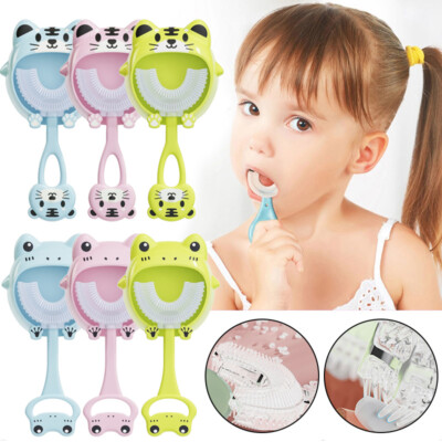 Portable All Rounded Children U Shape Toothbrush Baby Silicone Ages 2 ...