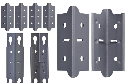 Steel Post Coupling Outer in Grey, 4 Couplers (4" H x 1.375" W x 1.375 ...