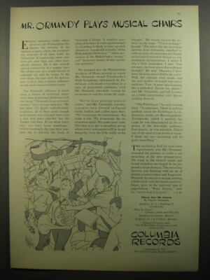 1952 Columbia Records Ad - Mr. Ormandy plays musical chairs | eBay