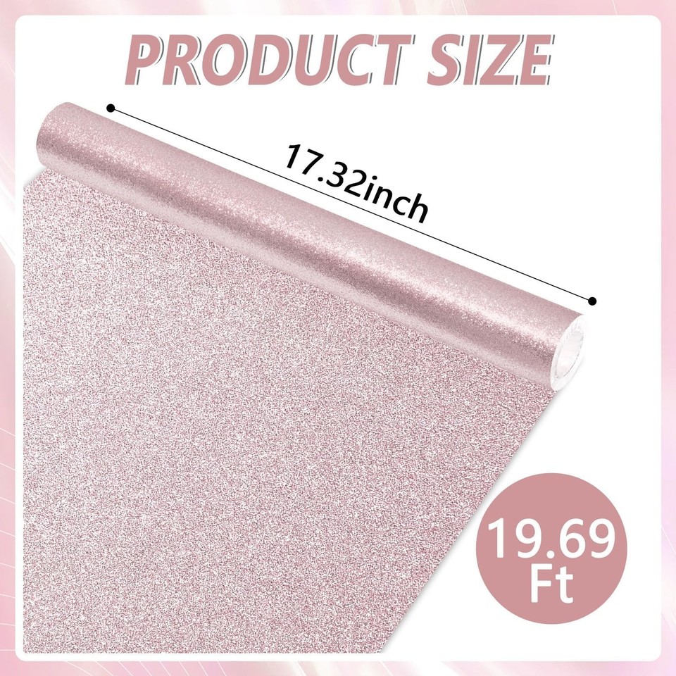 Glitter Light Pink Paper Roll for Bulletin Board DIY Crafts Paper ...