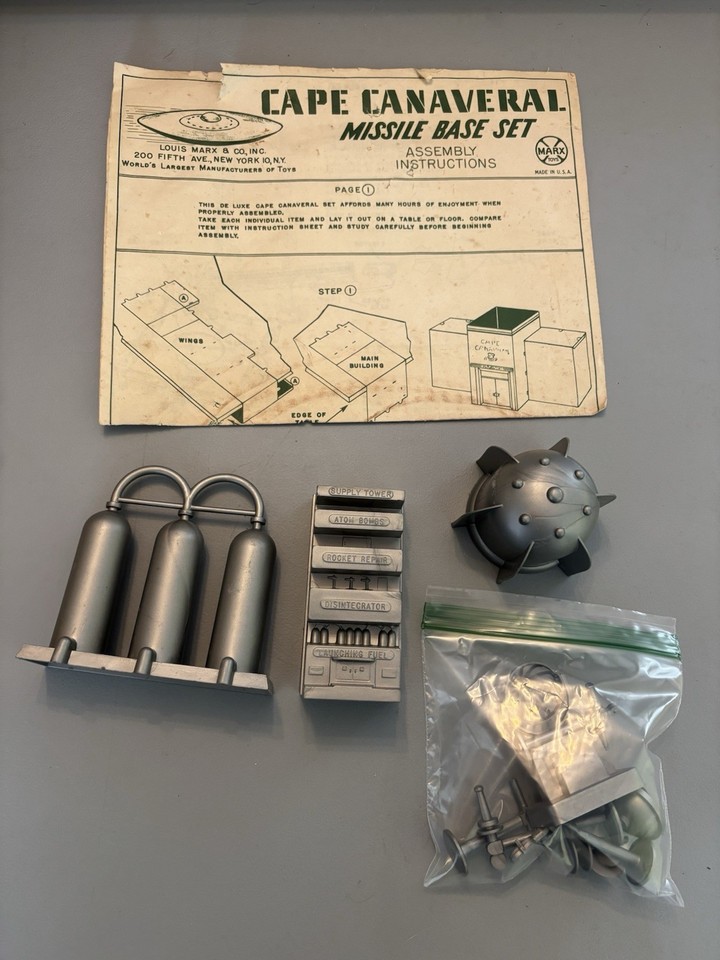 Marx-Atomic Cape Canaveral Missle Base Set In Original Box with ...