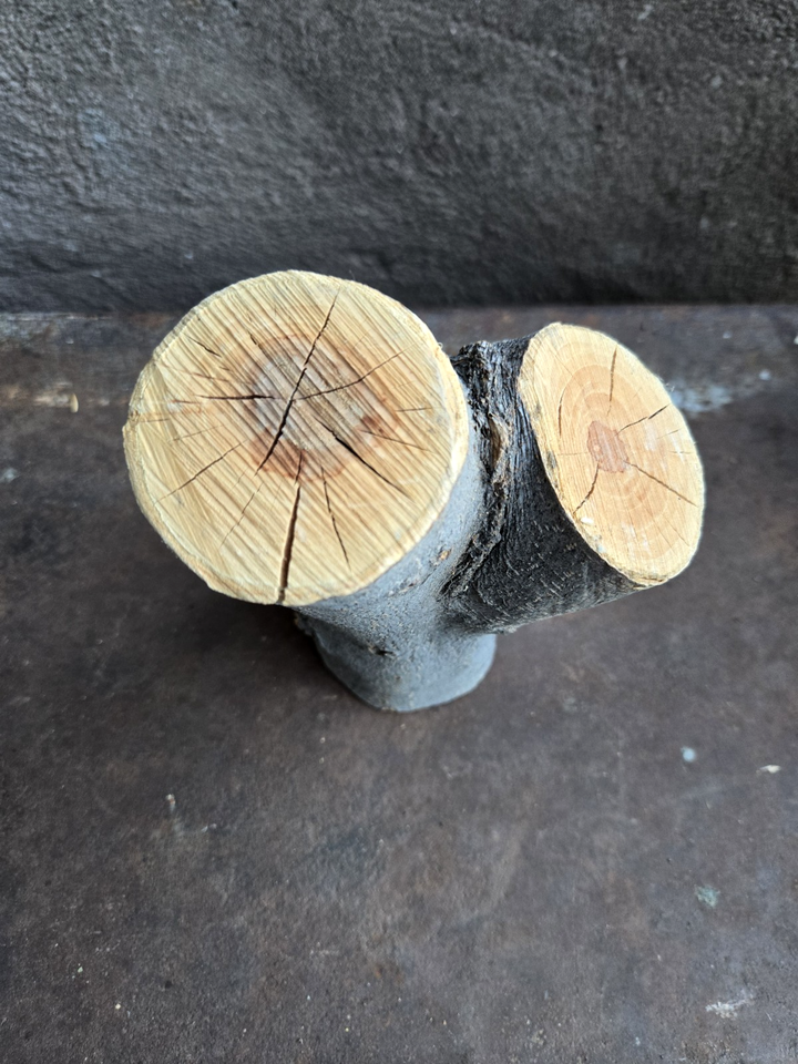 7" APPLE WOOD LOG CROTCH 3"D FORKED MULTI BRANCH Carving Blank Crafts ...
