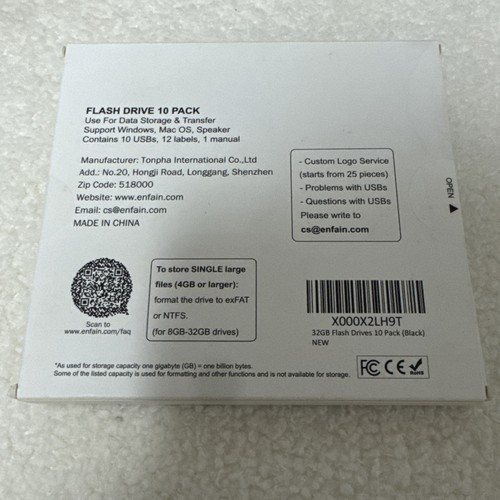 Enfain 16GB USB 2.0 Black Flash Drive Pack of 10 - (5000626) for sale ...