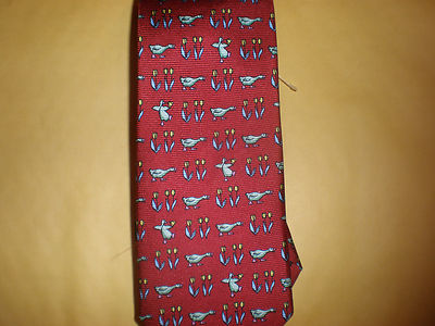 MEN'S CAPE COD TIE DUCKS & FLOWERS NEW RED, YELLOW, BLUEISH/WHITE NEW ...