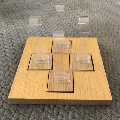 Wooden Fossil Watch Display Set / 4 Acrylic Inserts & Base; Great ...