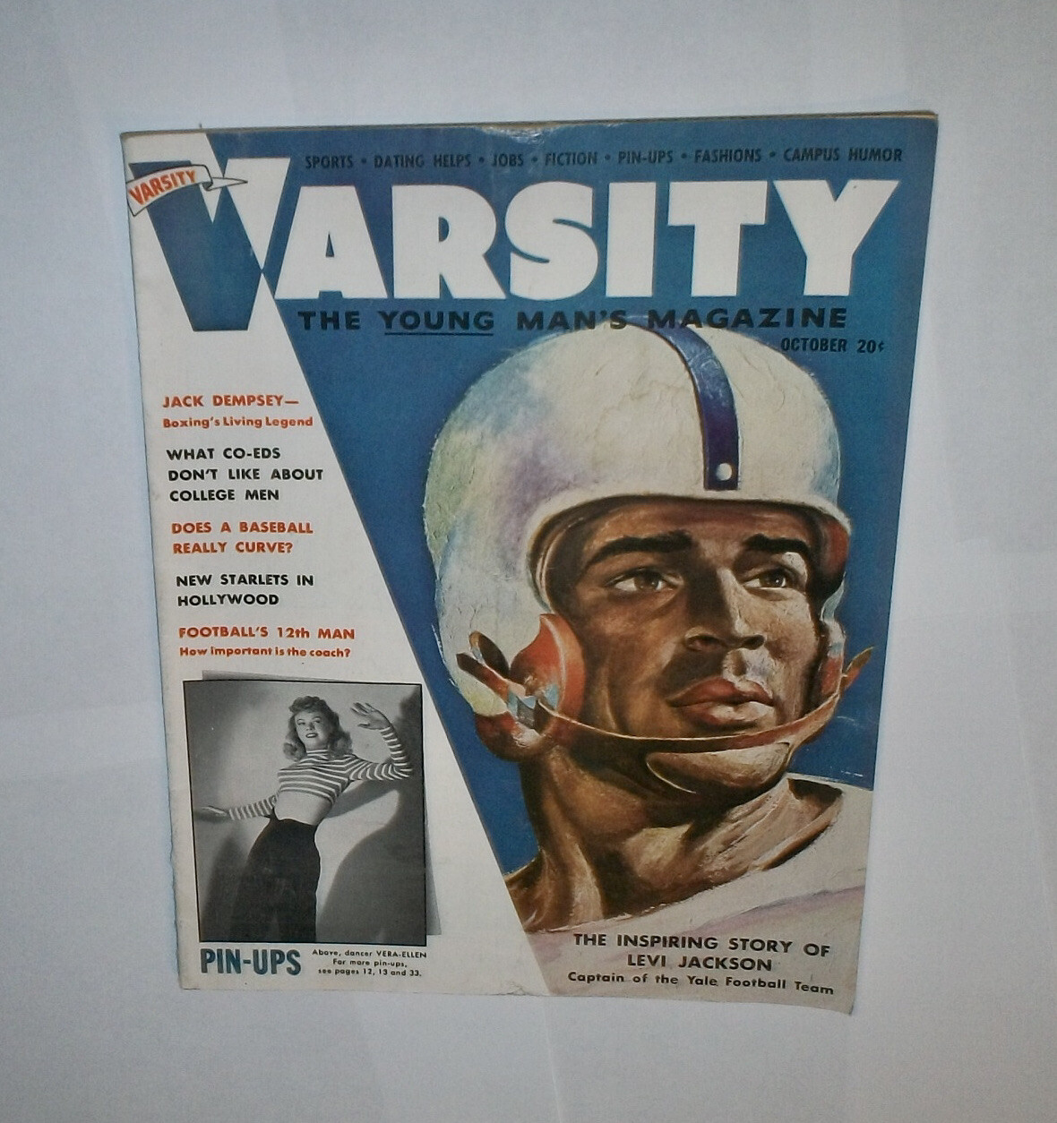 1949 VARSITY mag LEVI JACKSON Yale BULLDOGS Football Captain ! | eBay