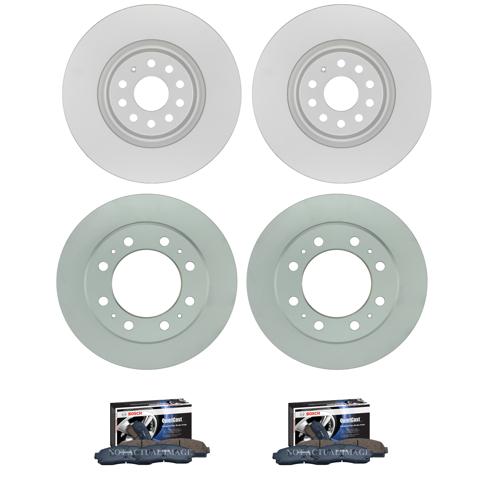 Bosch Front 336mm and Rear 358mm Disc Rotors Ceramic Pads Brake Kit For ...