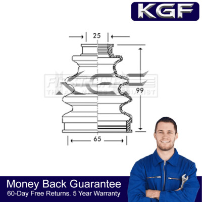 KGF Front Inner CV Joint Boot Set Fits Toyota Previa Estima 2.0 D 2.4 3 ...