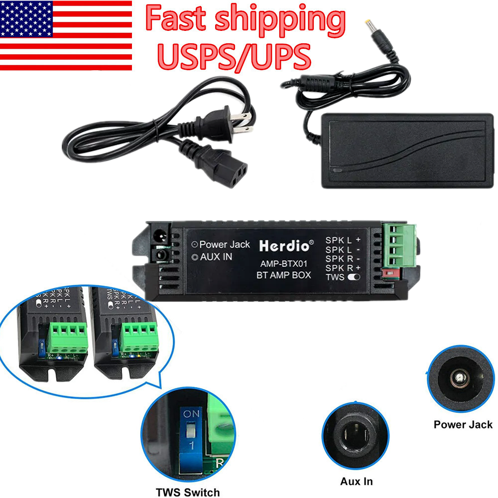 Herdio BT AMP Box Amplifier Audio for Bluetooth Ceiling Speaker+24V 3A ...