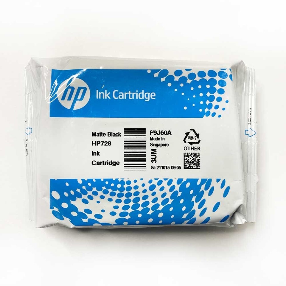 HP 728 Matte Black Ink Cartridge F9J60A 40ml DesignJet T830 T730 - New ...
