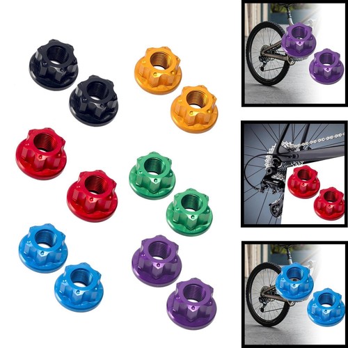 2Pcs Bike Wheel Hub Axle Nuts, Bike Rope, M10 Nut, Hardware, Bicycle ...