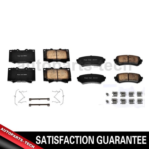 2x Power Stop Front Rear Disc Brake Pad and Hardware Kit For Toyota ...