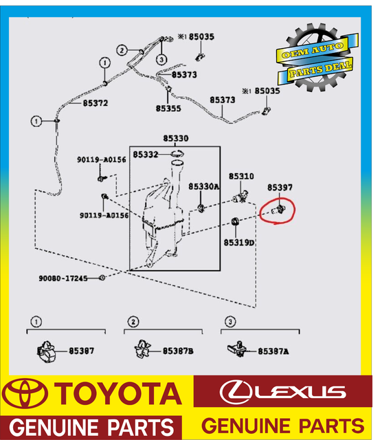 Genuine OEM Washer Fluid Level Sensor for Toyota 85397AA040 for sale ...