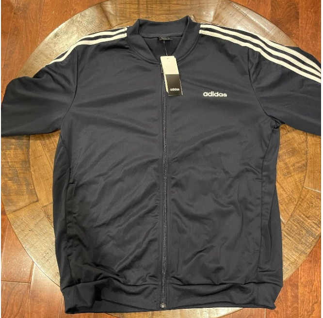 adidas Men's Navy Essentials 3-Stripes Track Suit Jacket XL New | eBay