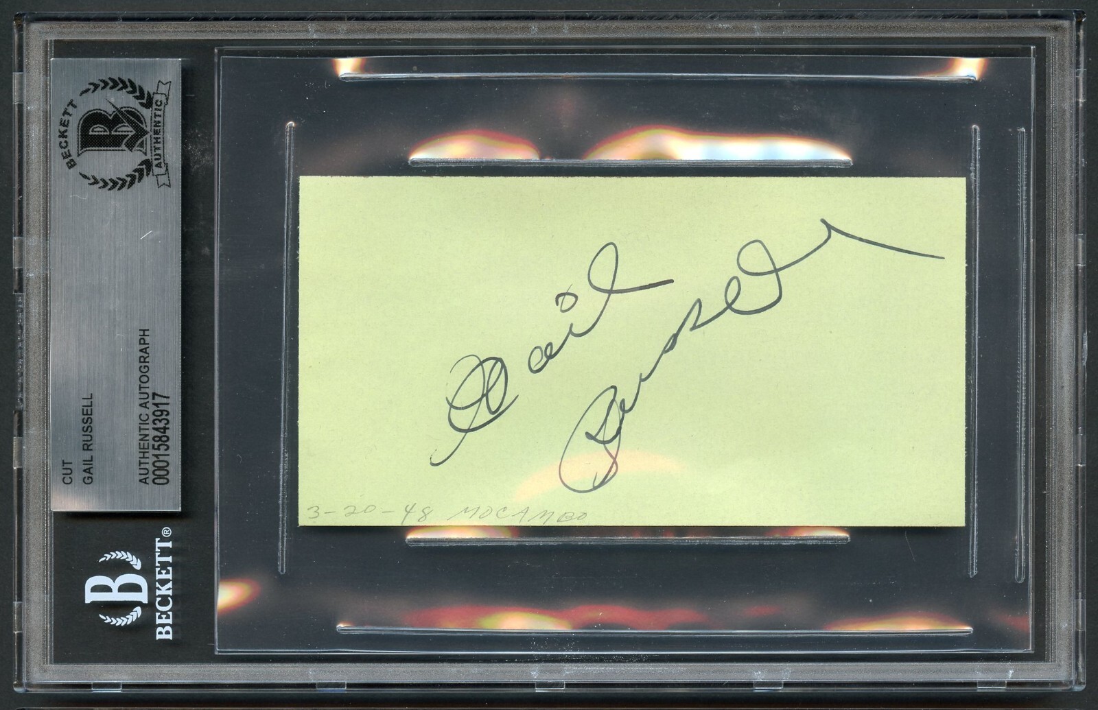 Gail Russell d1961 signed autograph 2x5 cut Actress in Angel and The ...