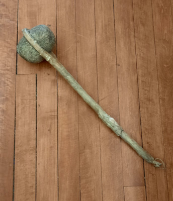 Antique Native American Stone War Club Rawhide Wrapped Handle Early ...