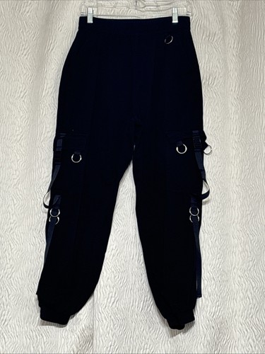 Hot Topic Gothic Goth Black Punk Strap and Hook Utility Jeans Pants ...