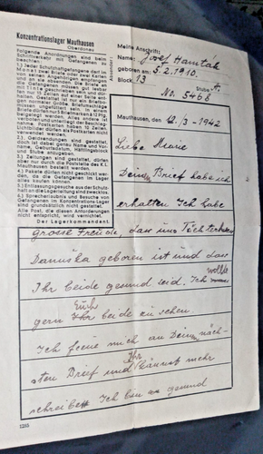 Holocaust Concentration Camp Letter from MAUTHAUSEN 1942 | eBay
