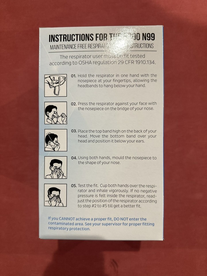 Bielcor N99 NIOSH Approved Particulate Respirator Masks w Exhalation ...