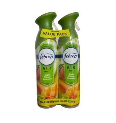 2 Pack Febreze Air Mist Apple Mango Sunshine 8.8oz Air Freshener Spray ...