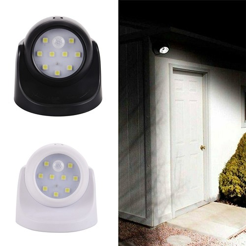 360° Battery Power Motion Sensor Security PIR LED Light Garden Indoor ...