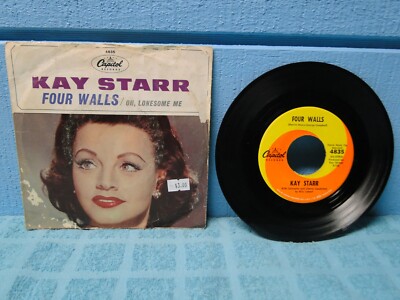 Kay Starr Four Walls Picture Sleeve 7" 45 Single -EXTRA 45s SHIP FREE ...
