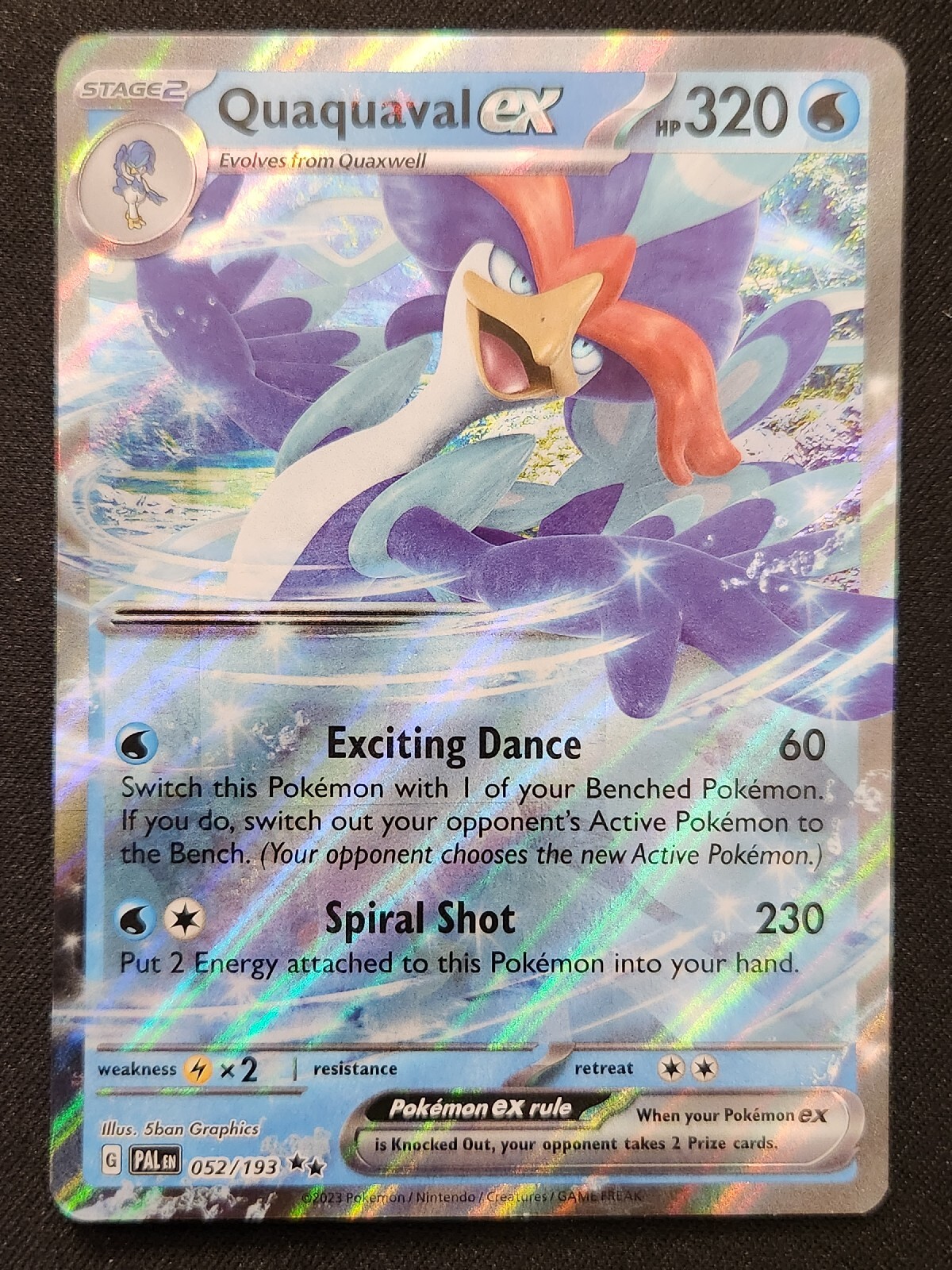 Quaquaval ex 052/193 S&V Paldea Evolved Double Rare Holo Pokémon TCG ...