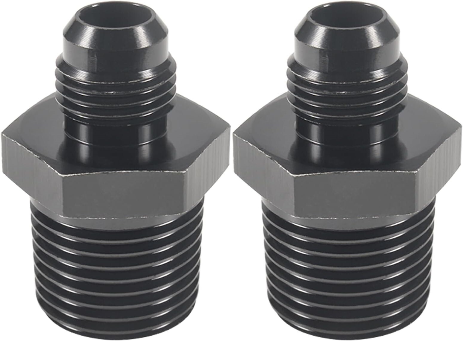 2 Pack 6AN to 1/2" NPT Adapter Straight Pipe Thread to 6 AN Flare ...