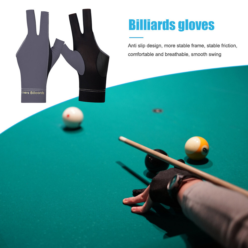 1pc Billiard Pool Gloves Lightweight Open Finger Amateur Training (Grey ...