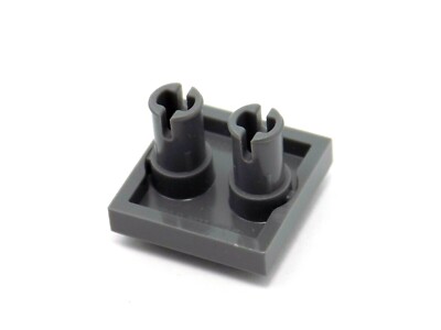 12 LEGO Dark Grey Plate 2x2 with 2 Pins on Bottom Inverted (15092 49131 ...