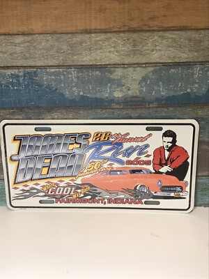 JAMES DEAN License Plate Fairmount, IN 25th Annual Memorial Rod Run Car ...