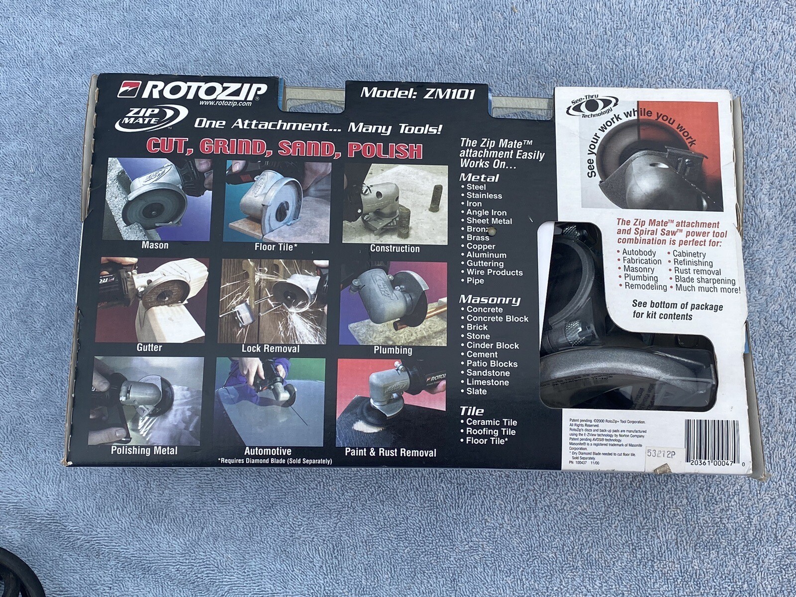 Rotozip SCS01 Spiral Saw & Circle Guide ZM101 Zip Mate Attachment & New ...