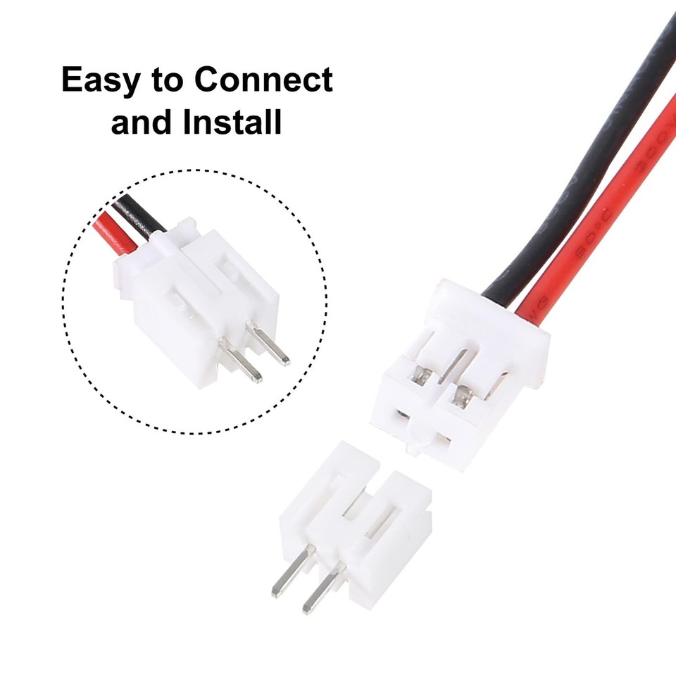 Alinan 20pcs Jst 2.0 Ph 2 Pin Connector Plug, Included 10pcs Mini 2 Pin ...