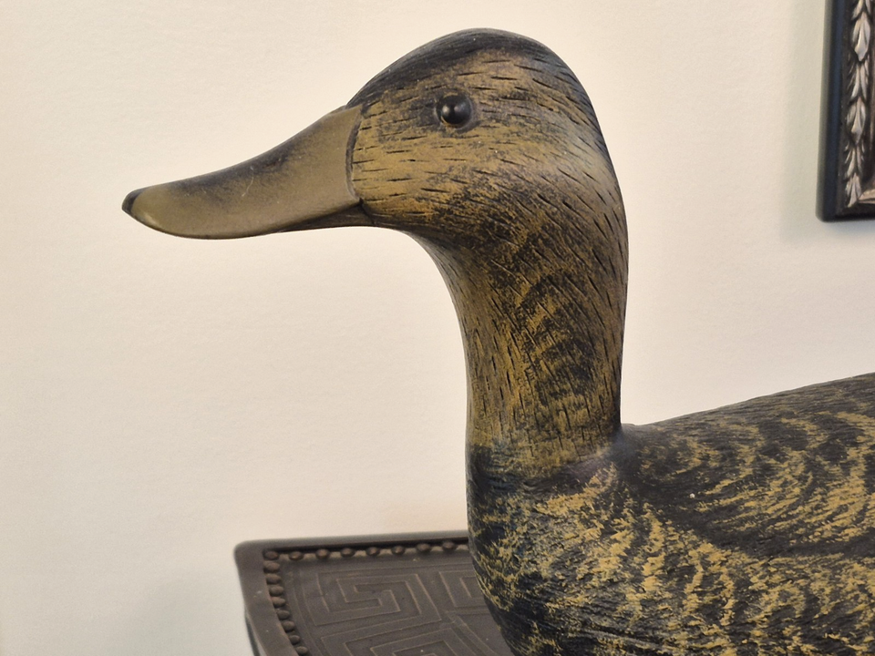 Vintage Duck Decoy -Pat Gregory, Illinois - High Neck Black Duck Turned Head | eBay