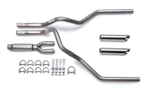 Dodge Ram 1987-1994 Dual Exhaust Kit Glasspack Muffler Chrome Tips | eBay