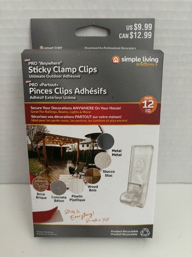 Simple Living 12pc Max PRO Anywhere Outdoor Sticky Clamp Clips | eBay