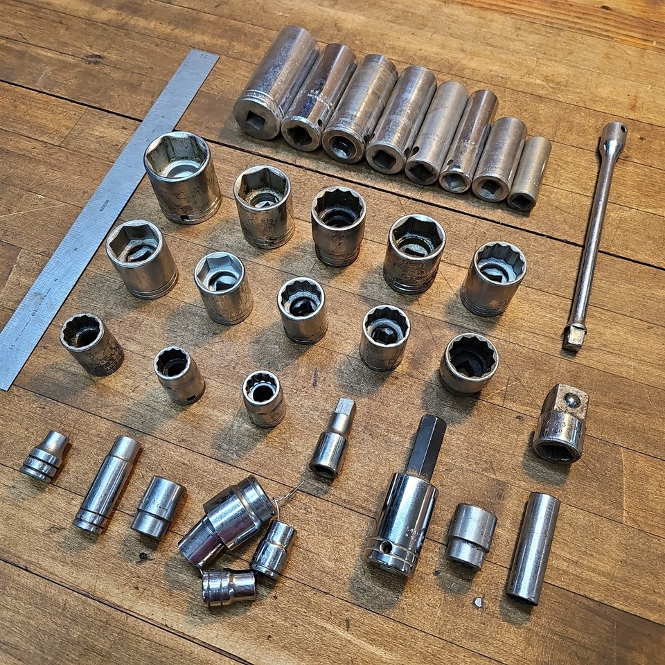 Vintage PROTO TOOLS Mixed Lot Ratchet SOCKETS EXTENSIONS MIXED TOOL Lot ...