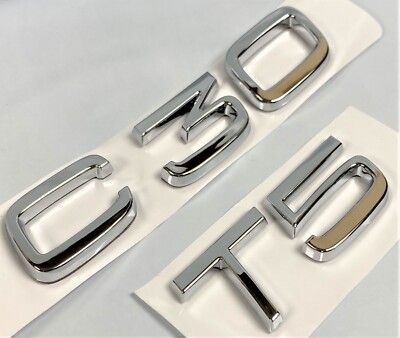 CHROME C30 + T5 FIT VOLVO C30 REAR TRUNK NAMEPLATE EMBLEM BADGE LETTERS ...