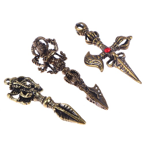 1PC Cross Vajra Brass Car Key Chain Pendant Buddhism Dharma Lanyard ...