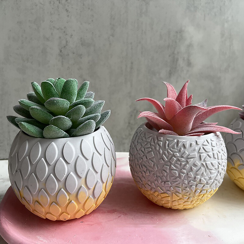 Fish Scales Cup Candle Jar Silicone Molds DIY Cement Plaster Planter ...