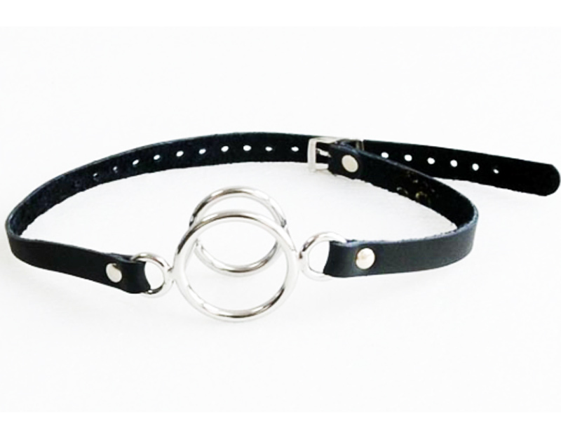 Soft PU Leather O Ring Mouth Gag Double O Ring Open Rings Gag Black | eBay
