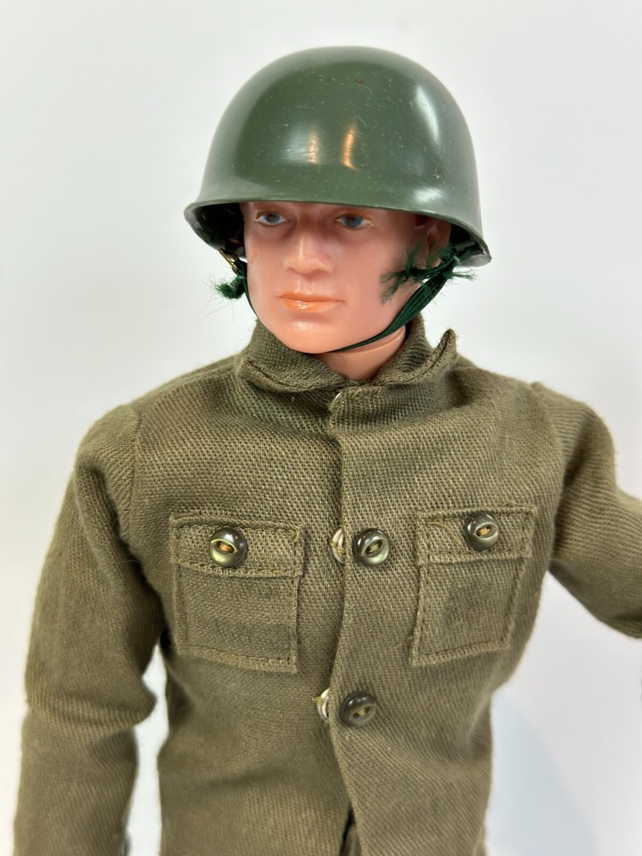 Vintage 1964 GI JOE Action Soldier 12" Marine Red Hair Face Scar Patent ...