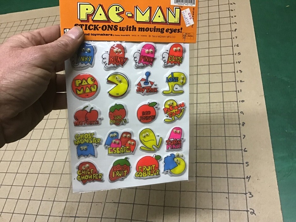 unused Unopened -- PAC-MAN stick-ons w moving eyes | eBay